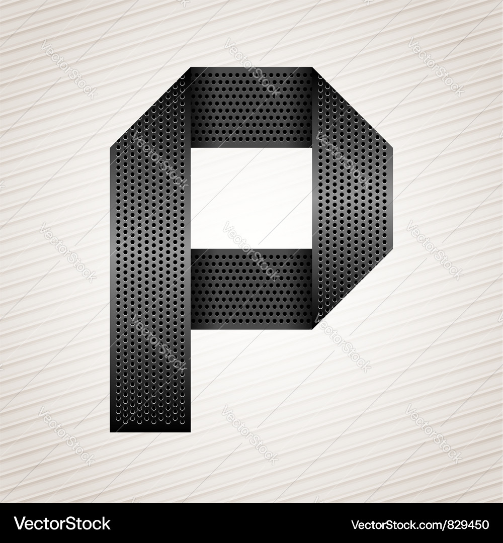 Letter metal ribbon - P Royalty Free Vector Image