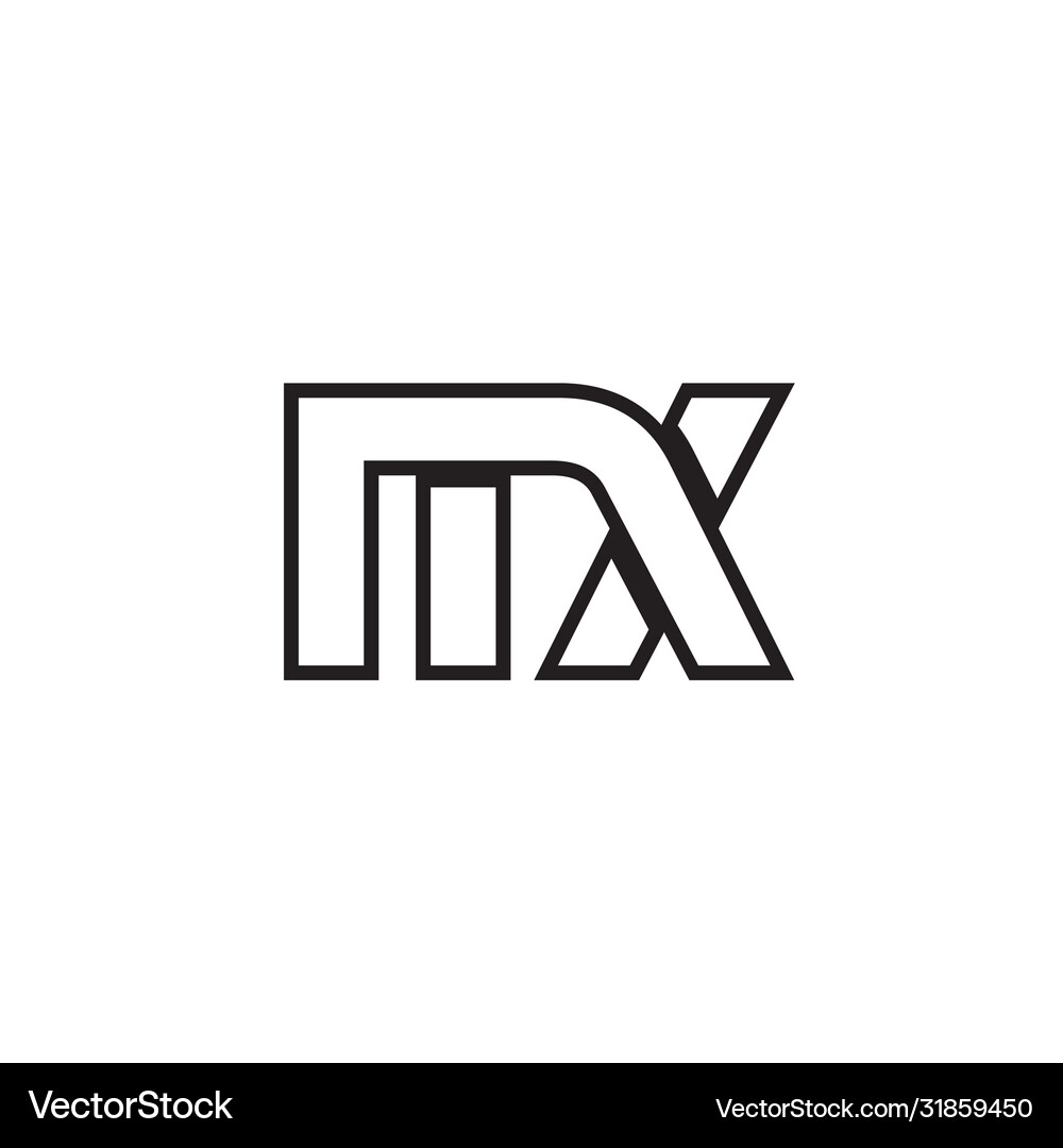 M x lines letter logo design Royalty Free Vector Image