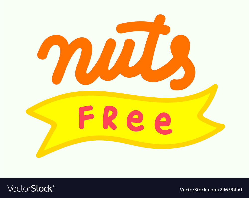 Nuts free label allergen food gmo product Vector Image