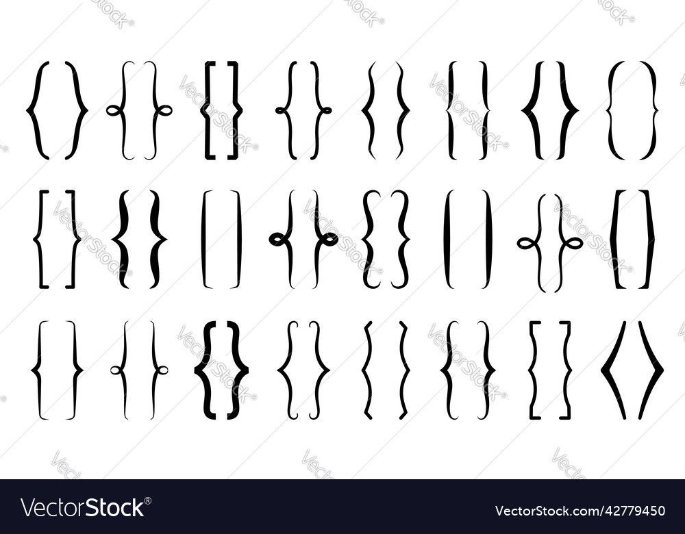 Parenthesis text brackets round or square frames Vector Image