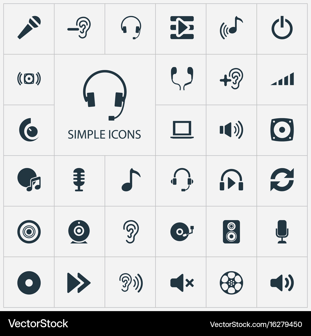 Set simple sound icons Royalty Free Vector Image