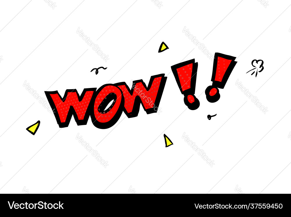 Sign - wow - sketch 02 03a Royalty Free Vector Image