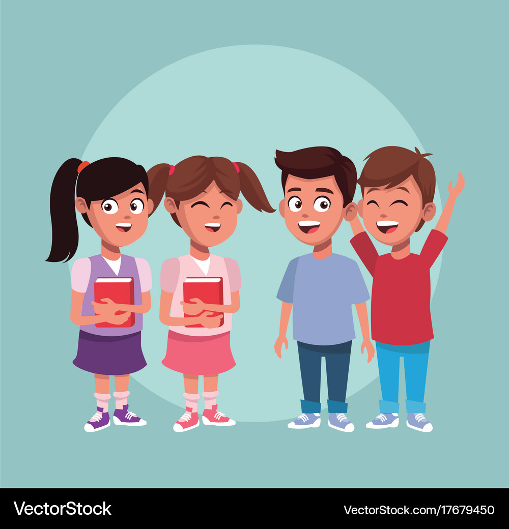 Student kids cartoon Royalty Free Vector Image
