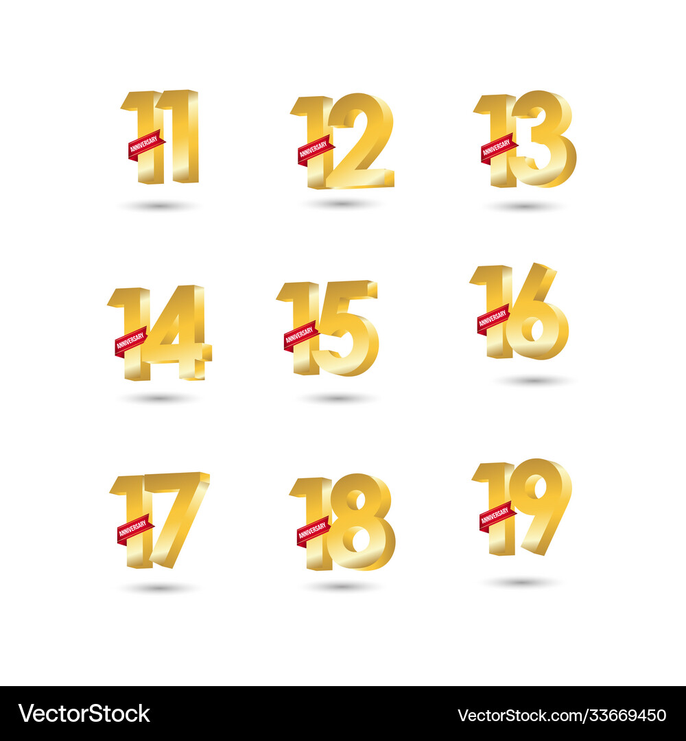 Year anniversary set template design Royalty Free Vector