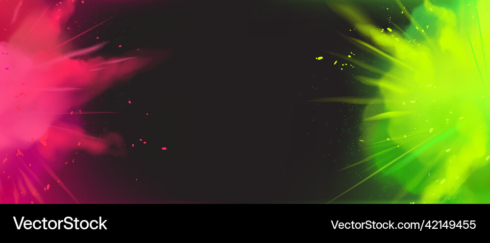 Banner with color powder burst dust splashes Vector Image