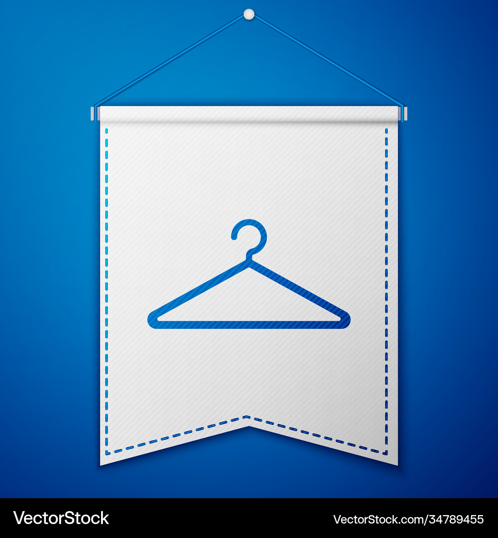 Blue hanger wardrobe icon isolated on Royalty Free Vector