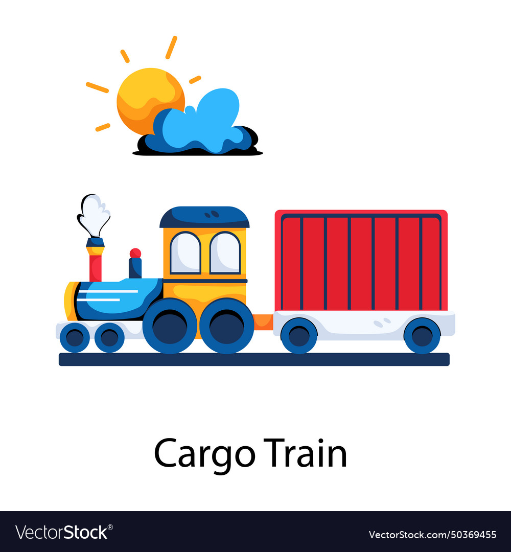 Cargo train Royalty Free Vector Image - VectorStock