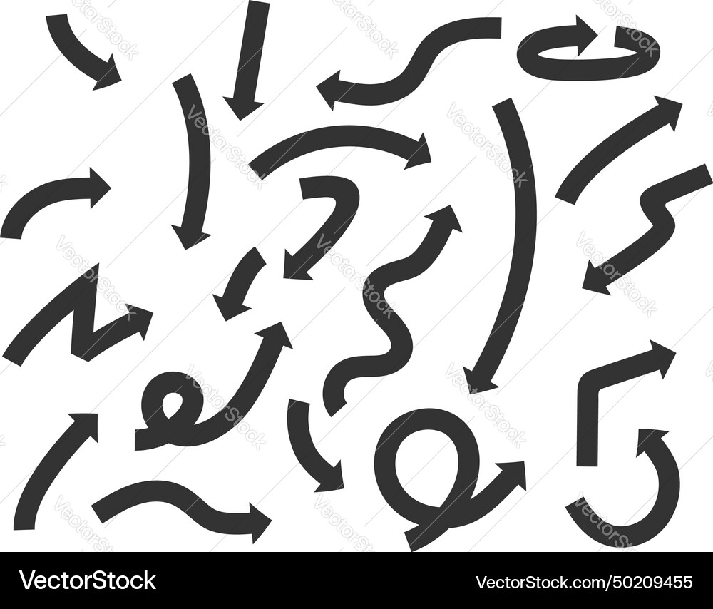Collection arrows background black and white Vector Image