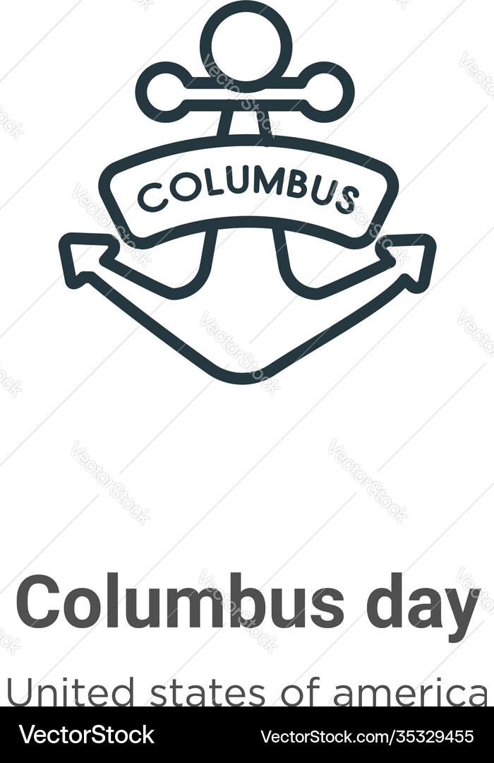 Columbus day outline icon thin line black Vector Image
