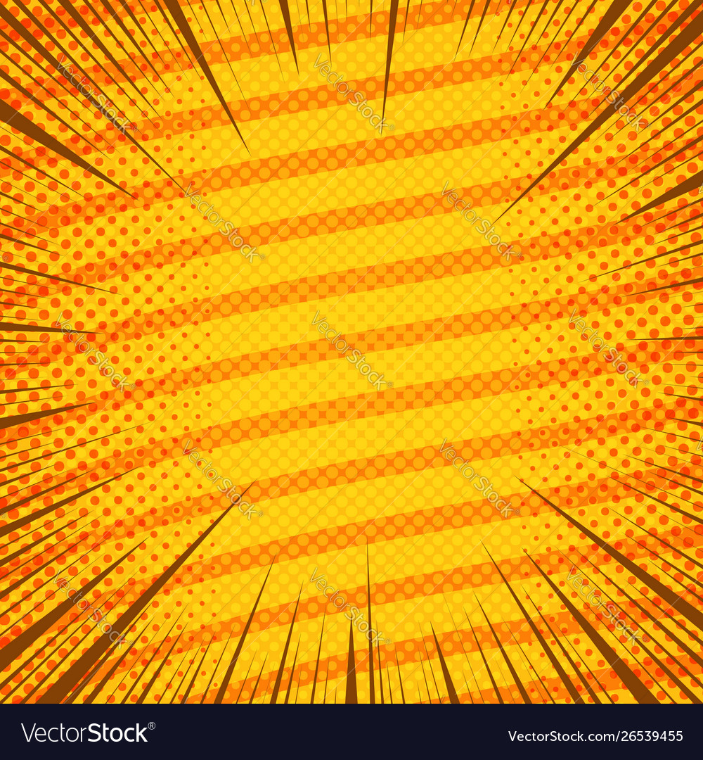 Comic dynamic orange abstract template Royalty Free Vector