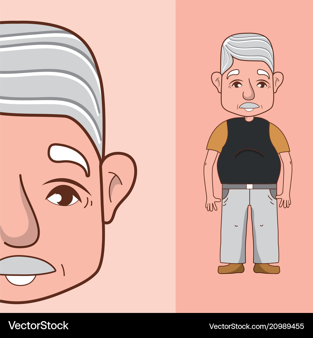 Cute grandfather cartoon Royalty Free Vector Image