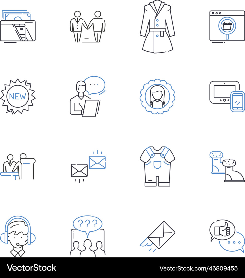 Deliberate purchasers line icons collection Vector Image