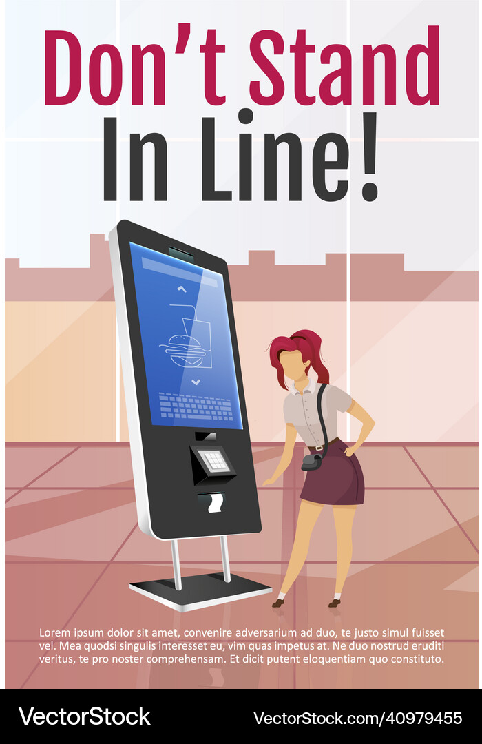 Dont stand in line brochure template restaurant Vector Image