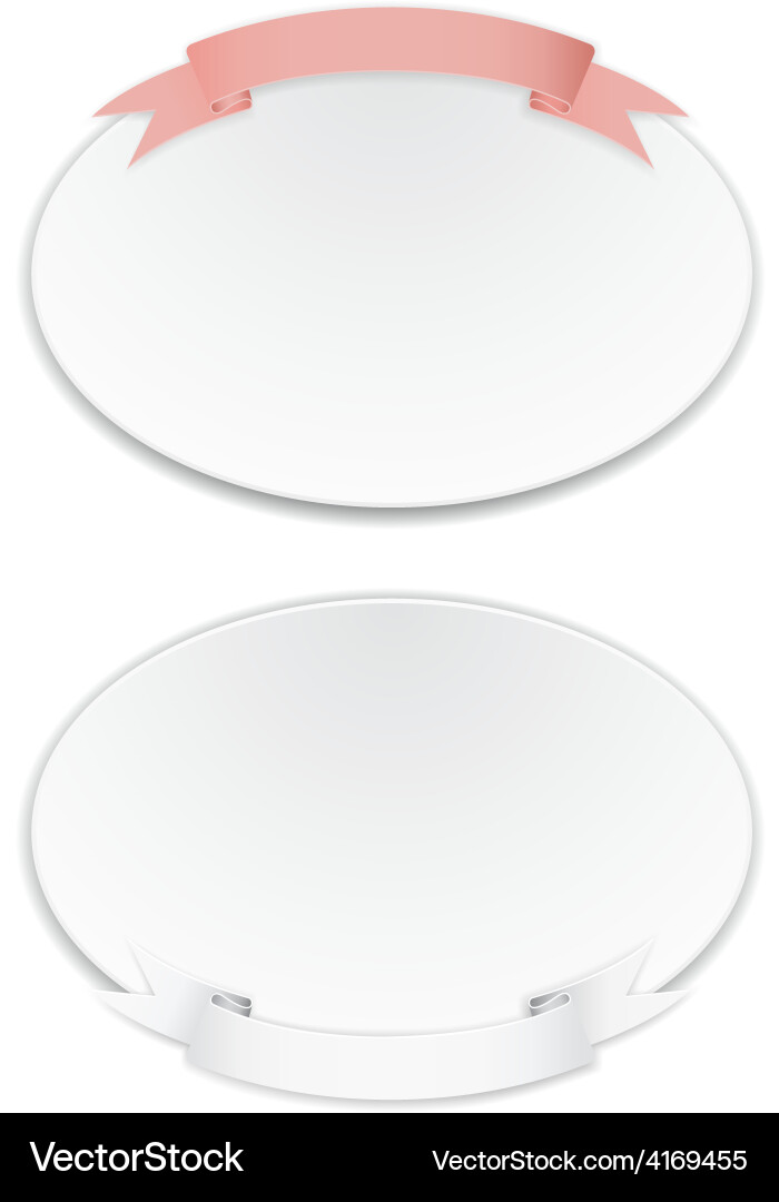 Ellipse banner with ribbon Royalty Free Vector Image