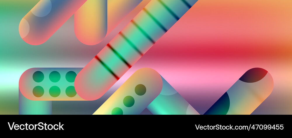 Round shapes and lines with fluid gradients Vector Image