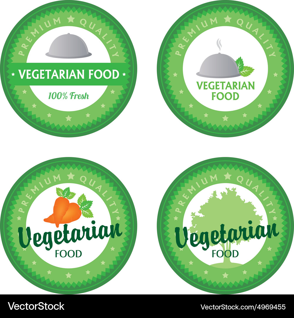 Set labels with text for vegetarian food Vector Image