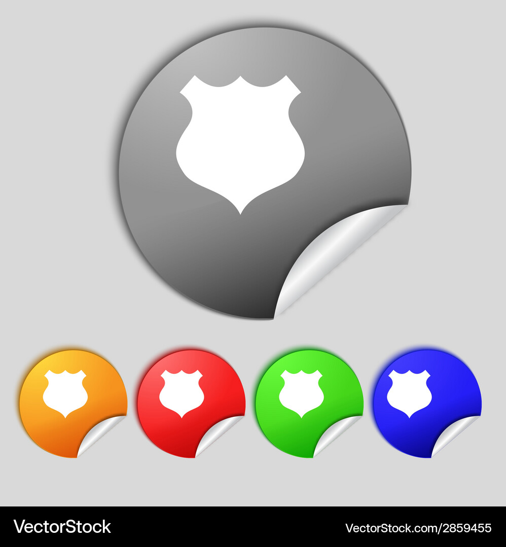 Shield sign icon protection symbol set colourful Vector Image