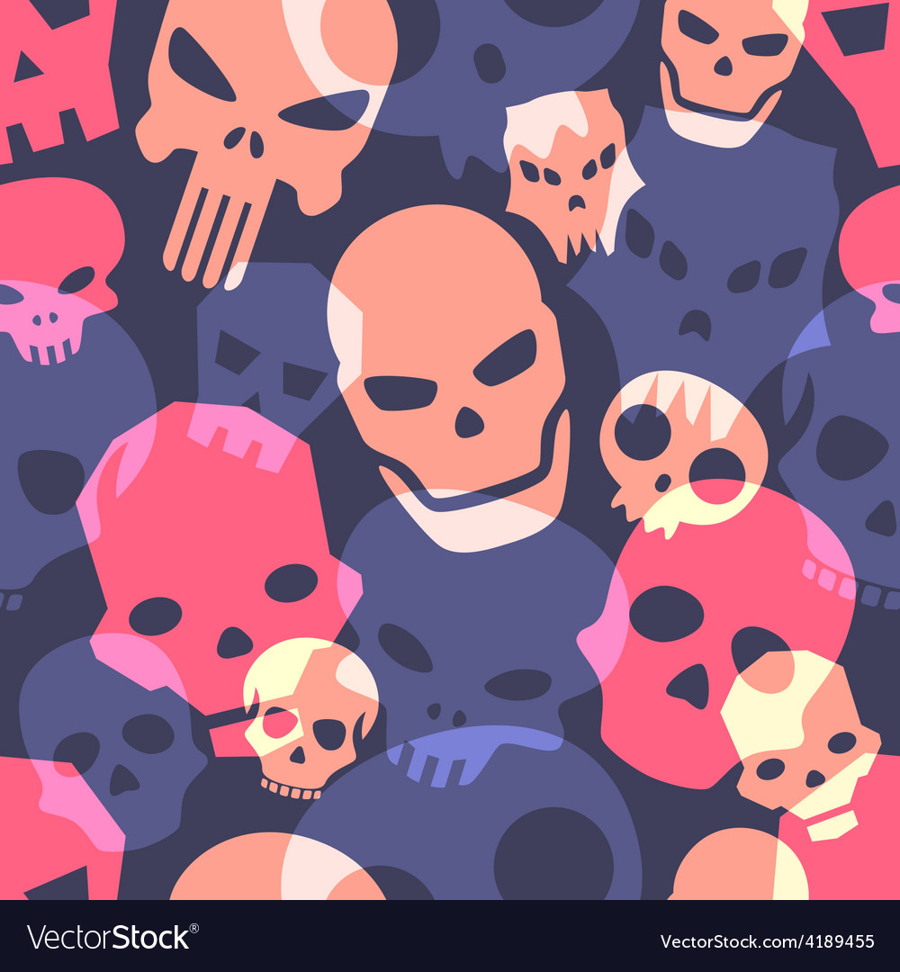 Skulls seamless pattern Royalty Free Vector Image