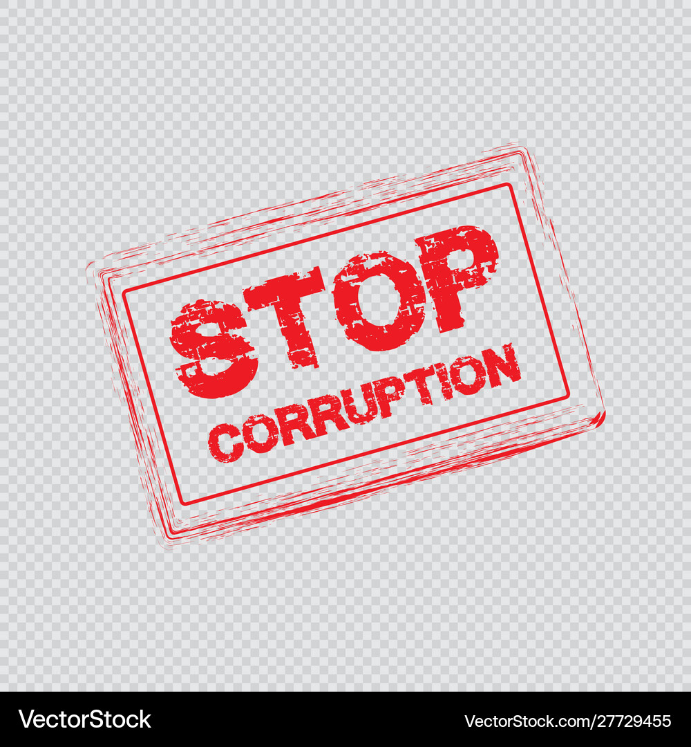 Stamp for international anti-corruption day Vector Image