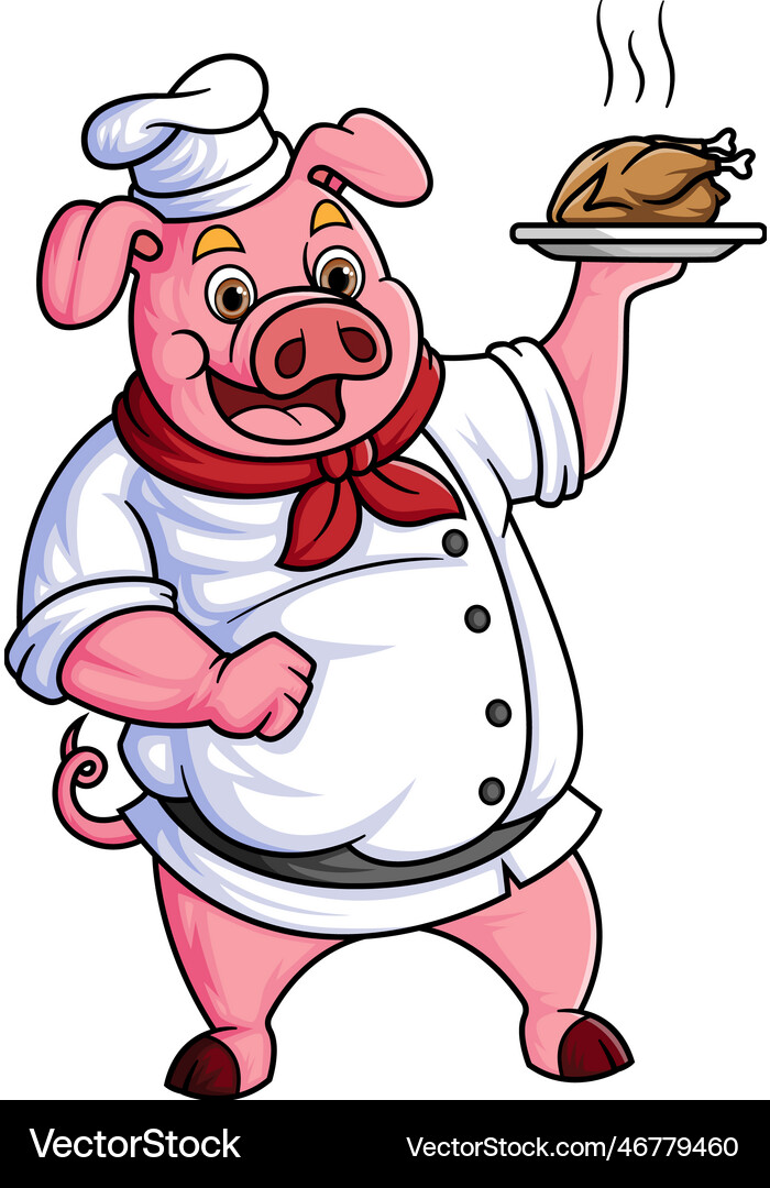 A chubby cartoon pig working as professional Vector Image
