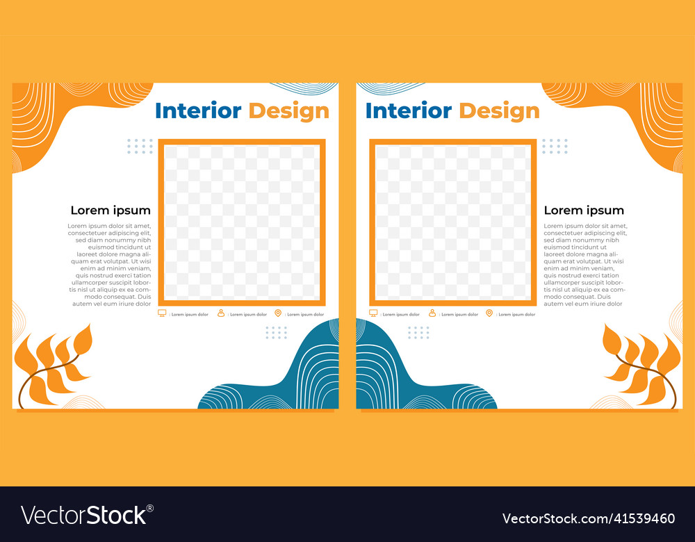 Abstract hand drawn social media post template Vector Image