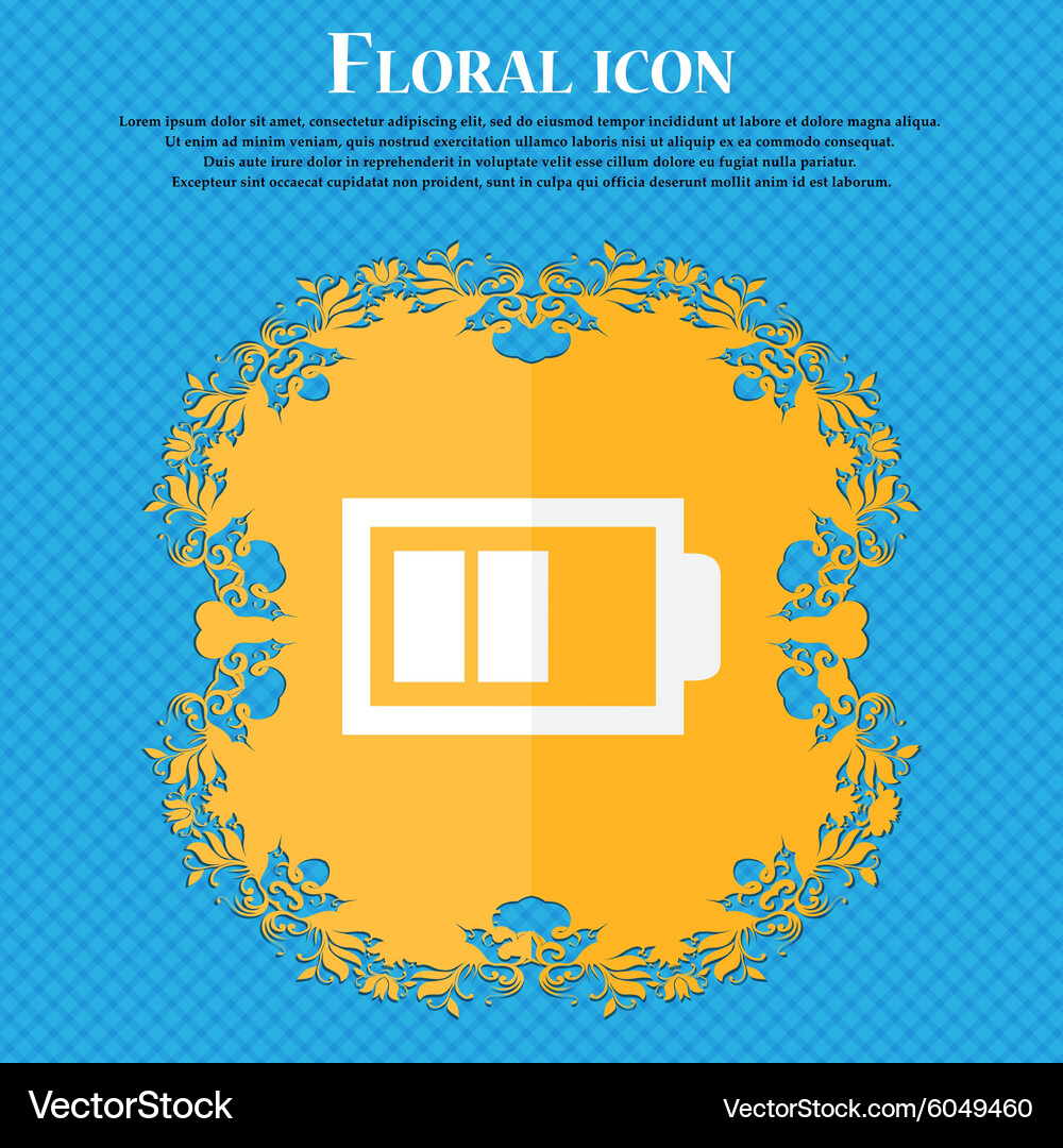 Battery half level sign icon low electricity Vector Image