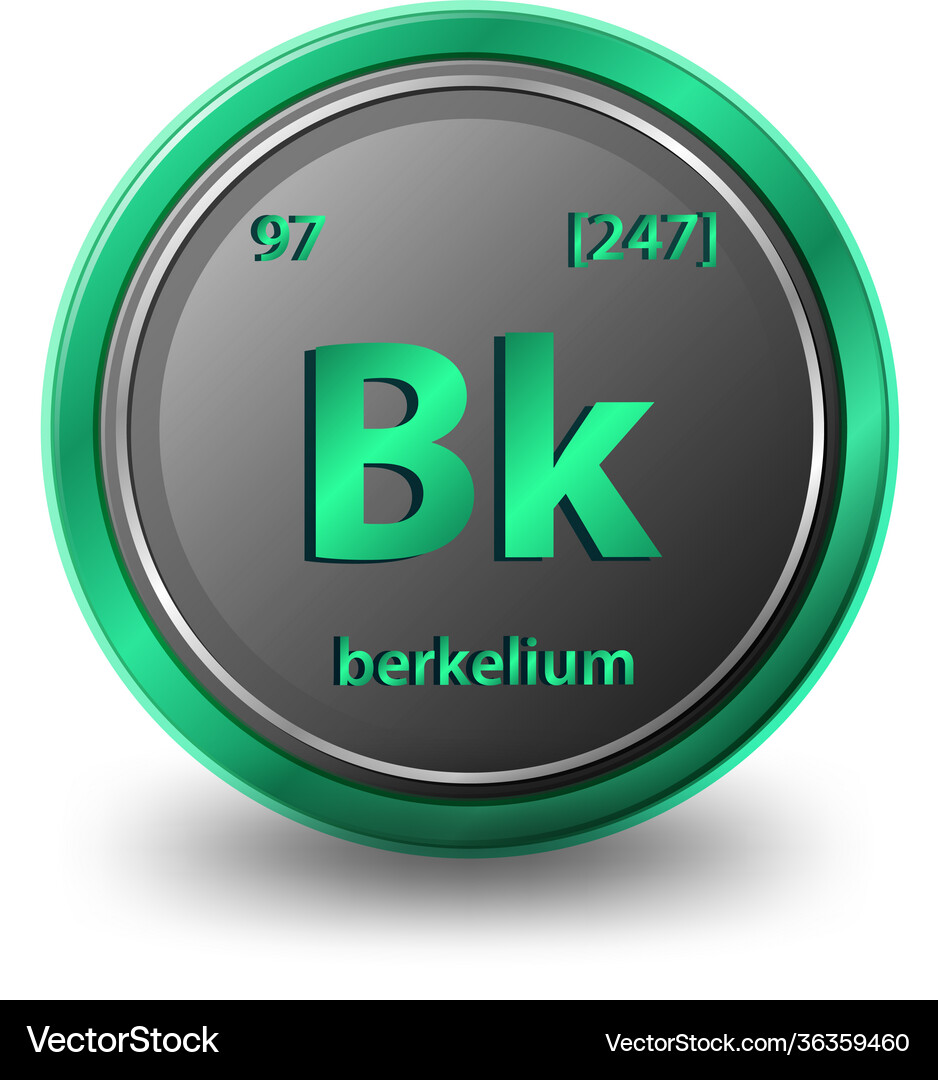 Berkelium chemical element symbol Royalty Free Vector Image