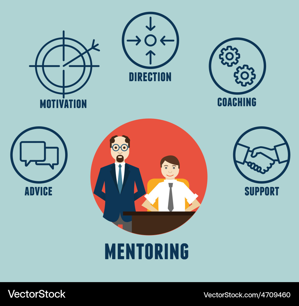 Concept of mentoring with components Royalty Free Vector