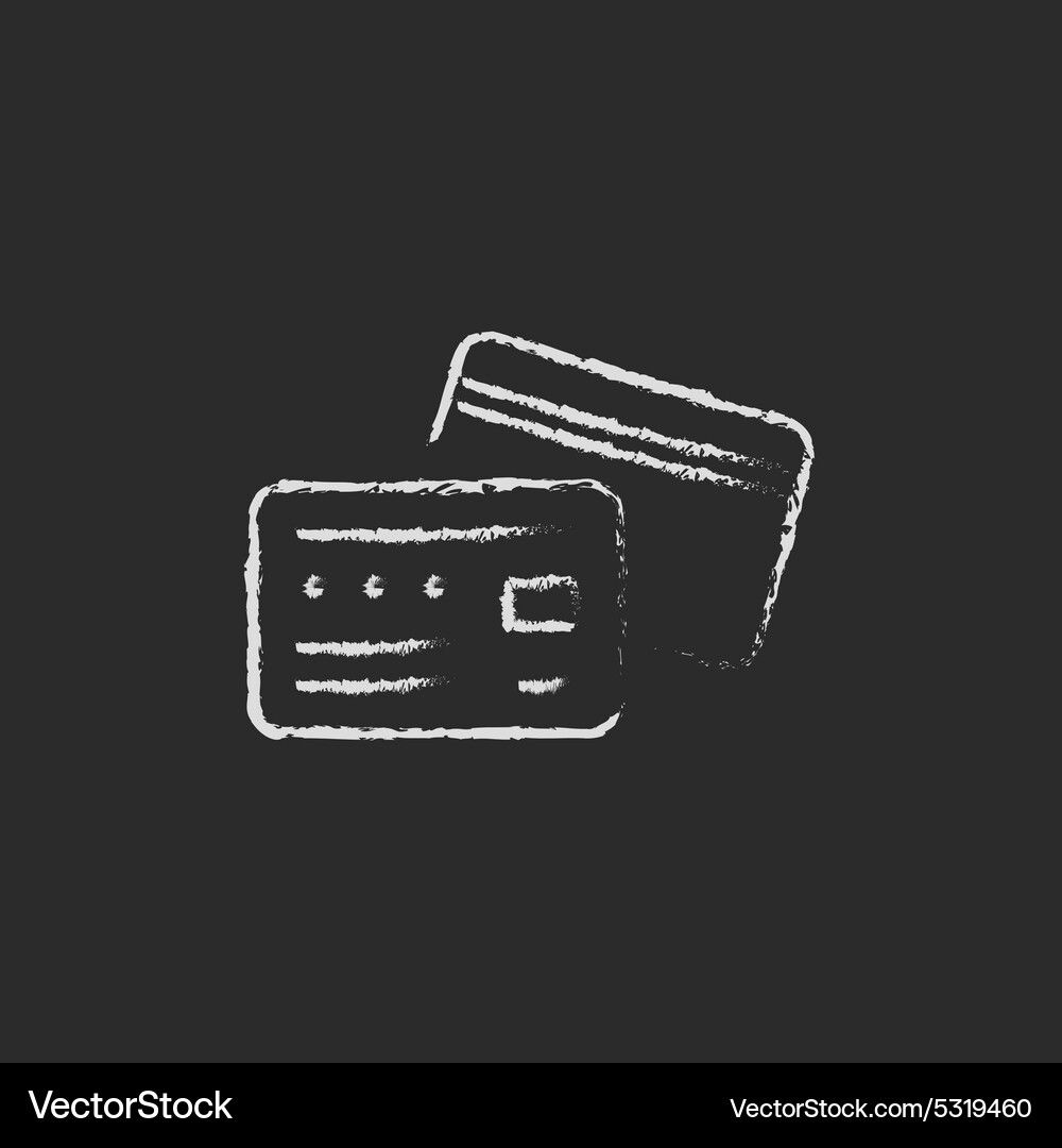 Credit card drawn in chalk Royalty Free Vector Image