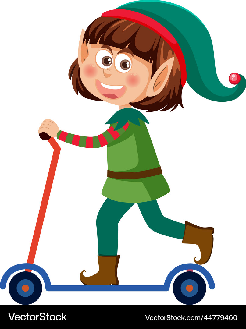 Cute elf cartoon character isolated Royalty Free Vector