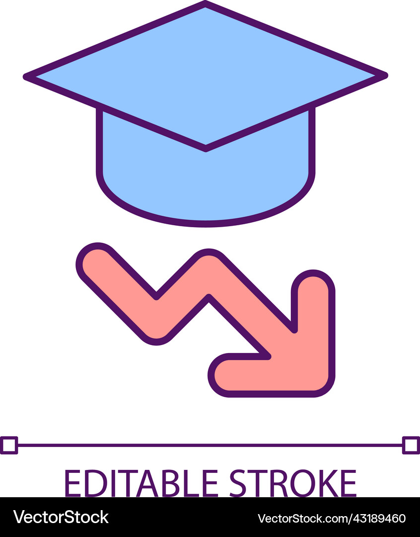 Decreasing academic performance rgb color icon Vector Image