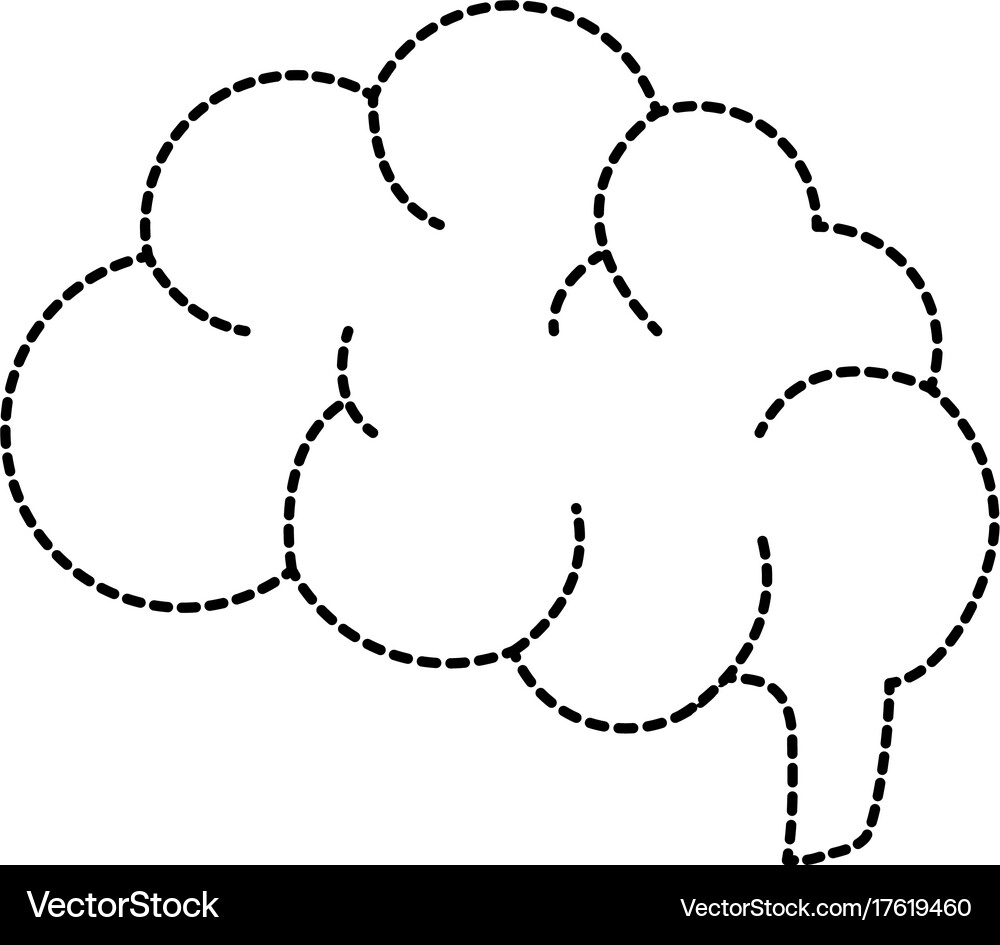 Dotted shape side brain human anatomy organ Vector Image