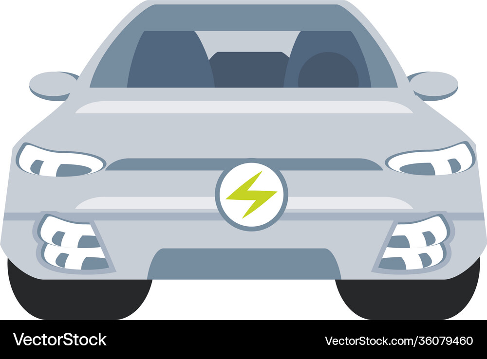 Electric car vehicle future concept front view Vector Image