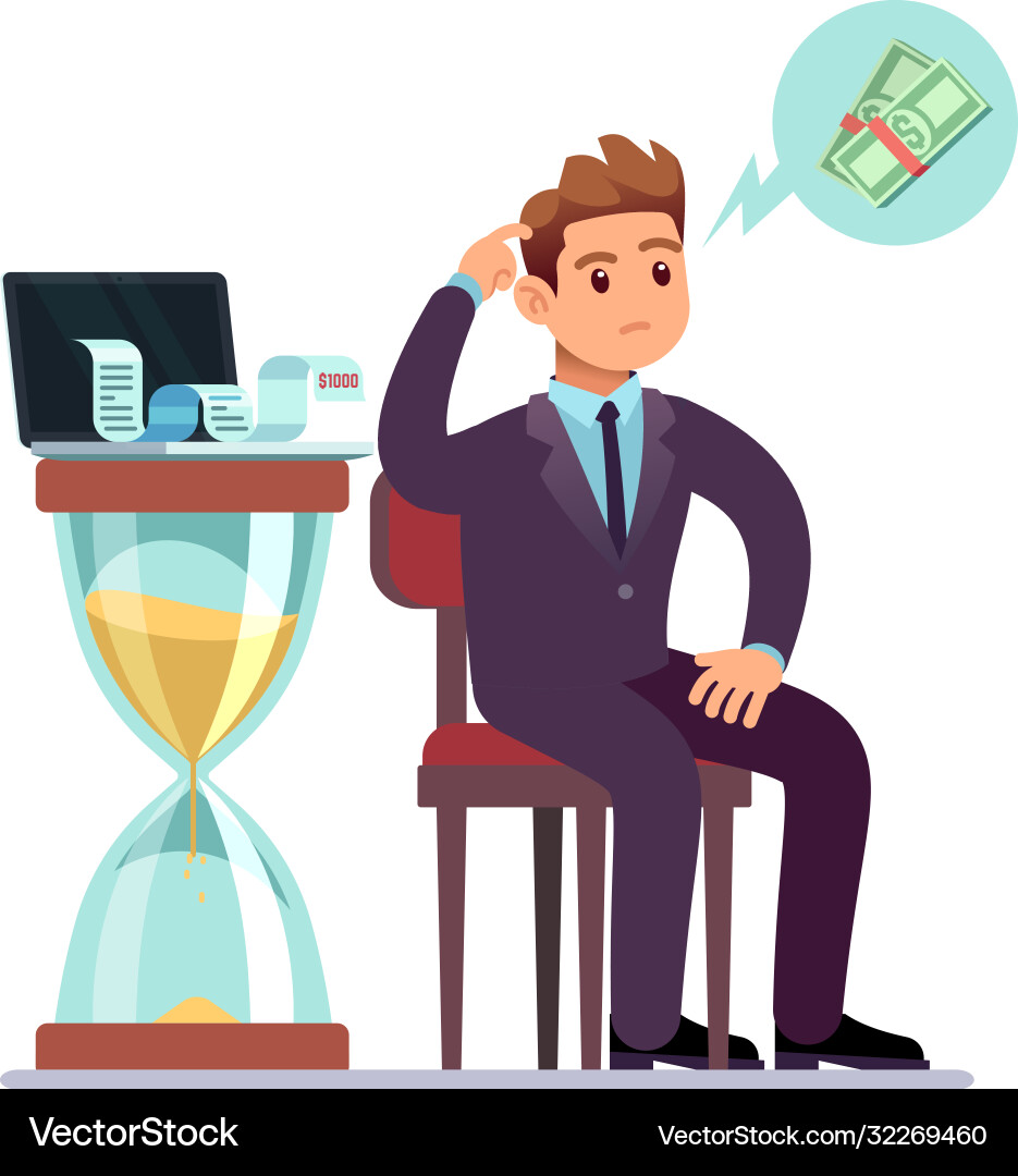 Financial crisis debt problem loan bill Royalty Free Vector