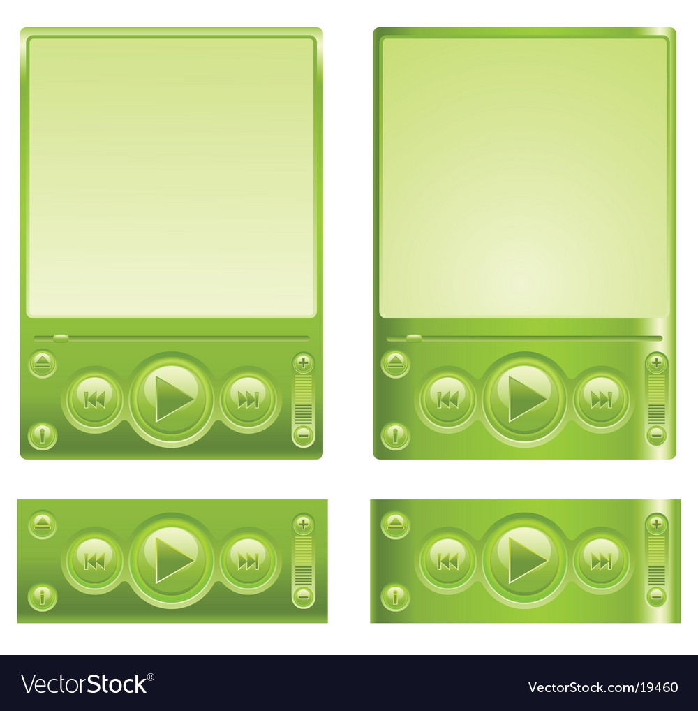 Glossy interface for player Royalty Free Vector Image