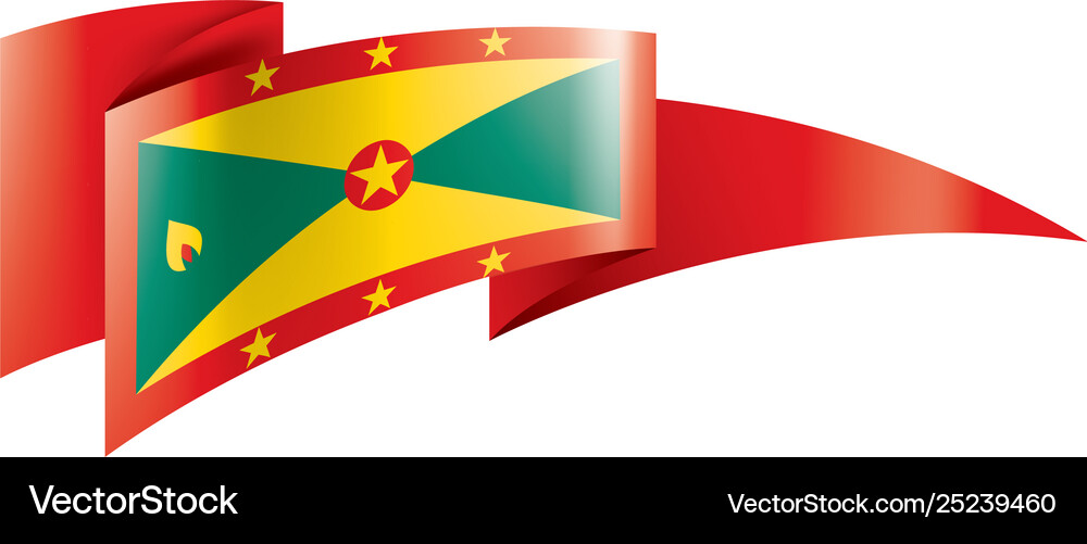 Grenada flag on a white Royalty Free Vector Image