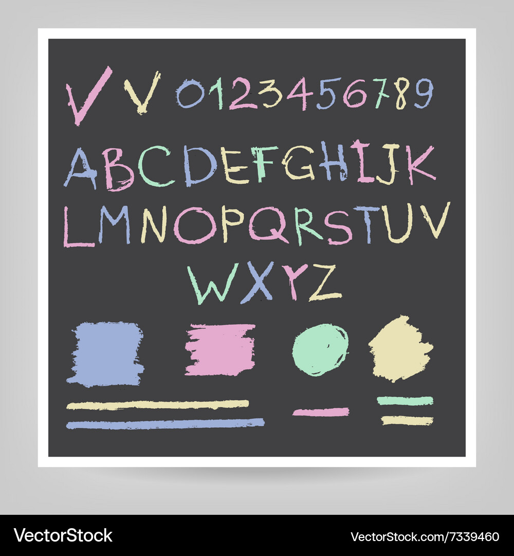 Handwritten english alphabets and digits Vector Image
