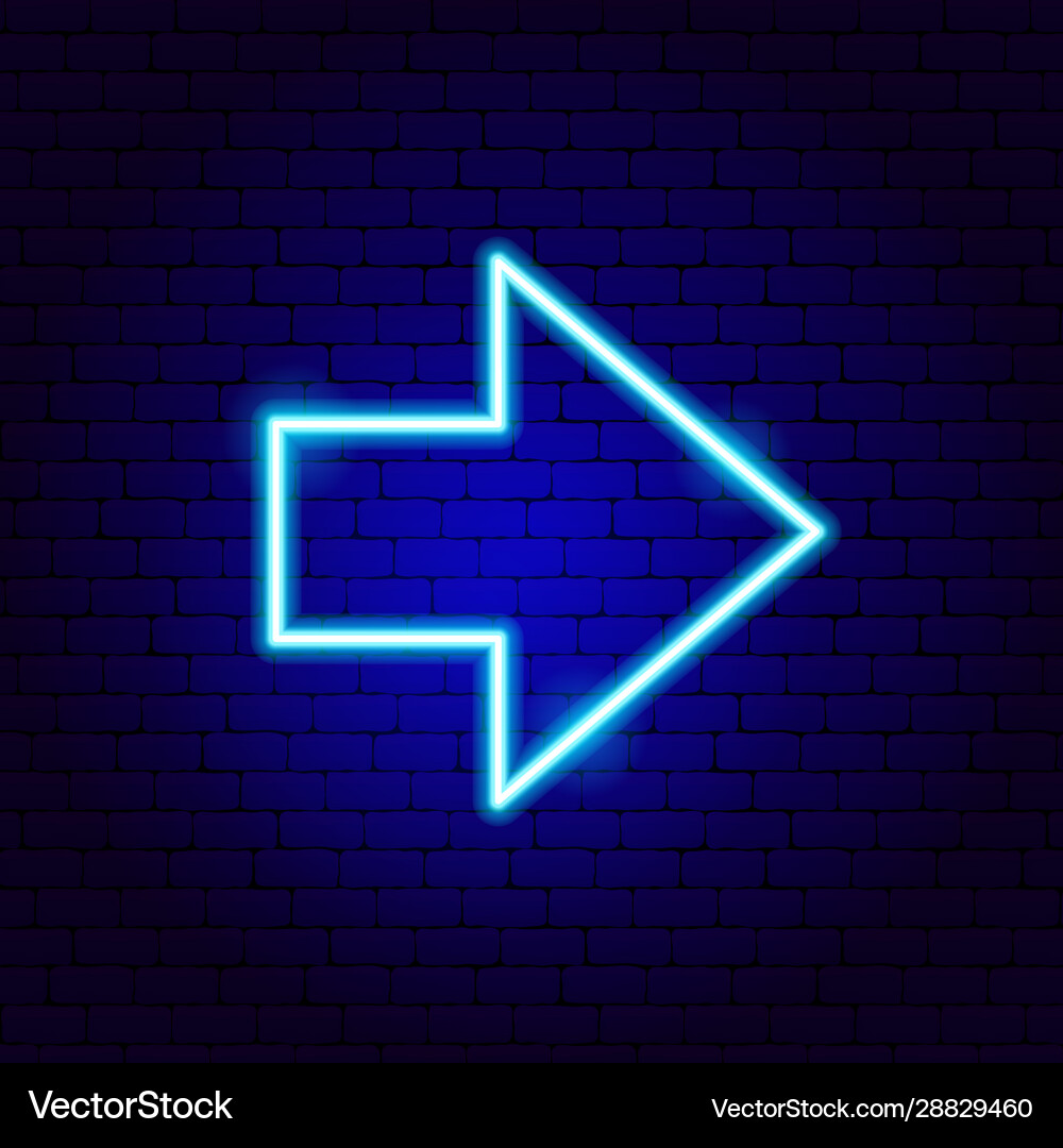Heavy arrow neon sign Royalty Free Vector Image