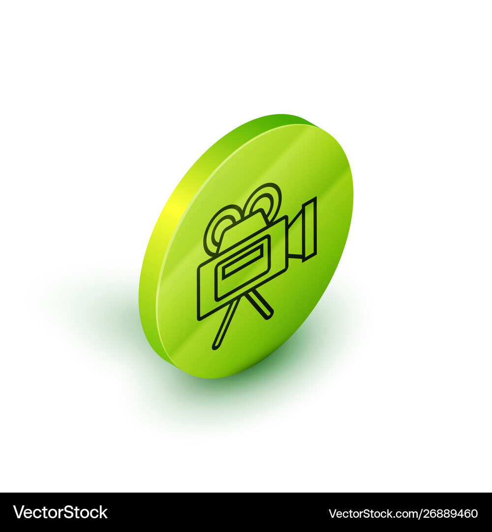 Isometric line cinema camera icon isolated Vector Image