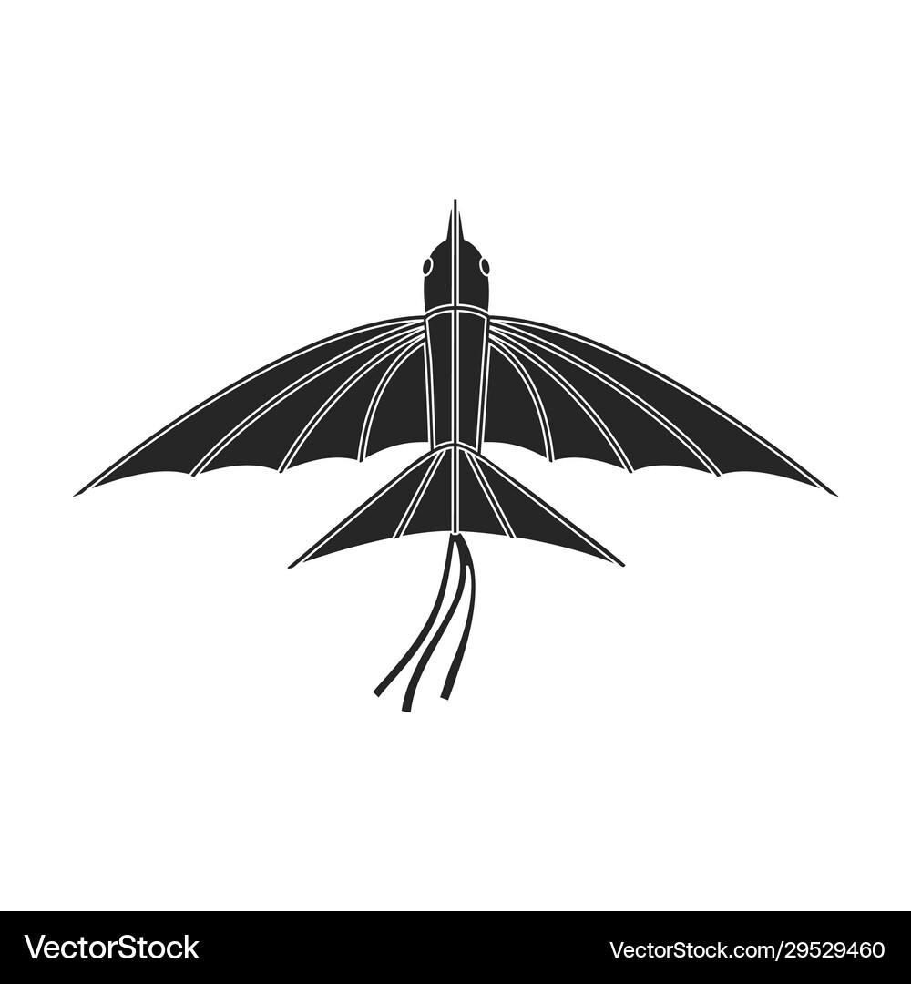 Kite bird iconblack icon isolated Royalty Free Vector Image