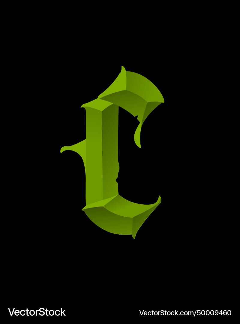 Letter in the gothic style alphabet calligraphy Vector Image