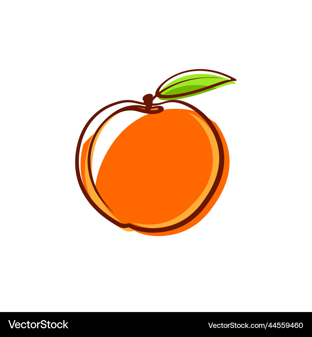Logo peach symbol design orange Royalty Free Vector Image