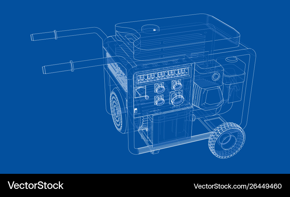 Outline portable gasoline generator Royalty Free Vector