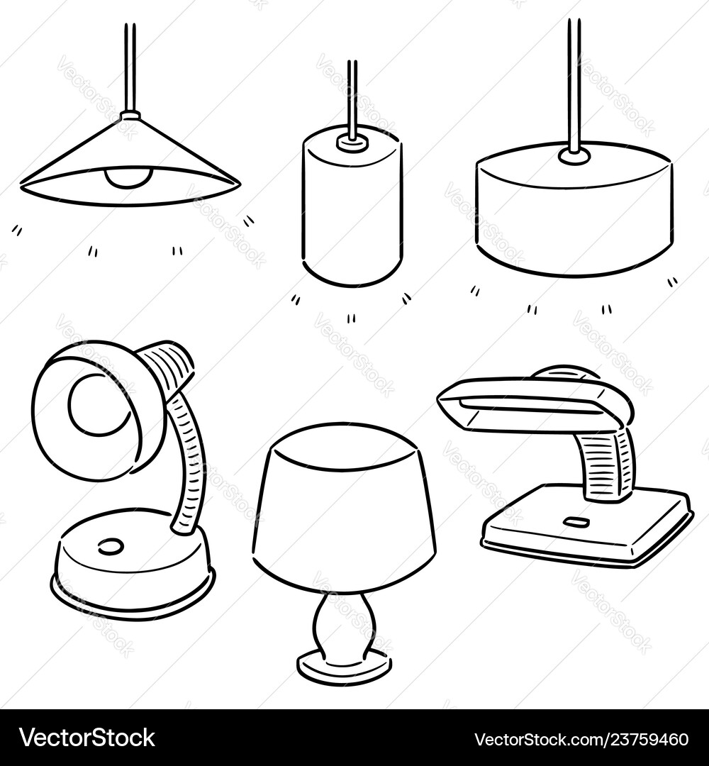 Set of lamp Royalty Free Vector Image - VectorStock