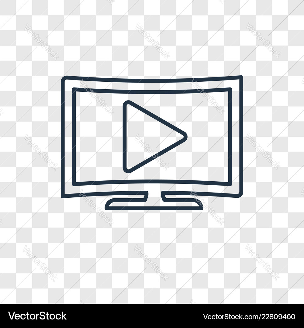 Tv concept linear icon isolated on transparent Vector Image