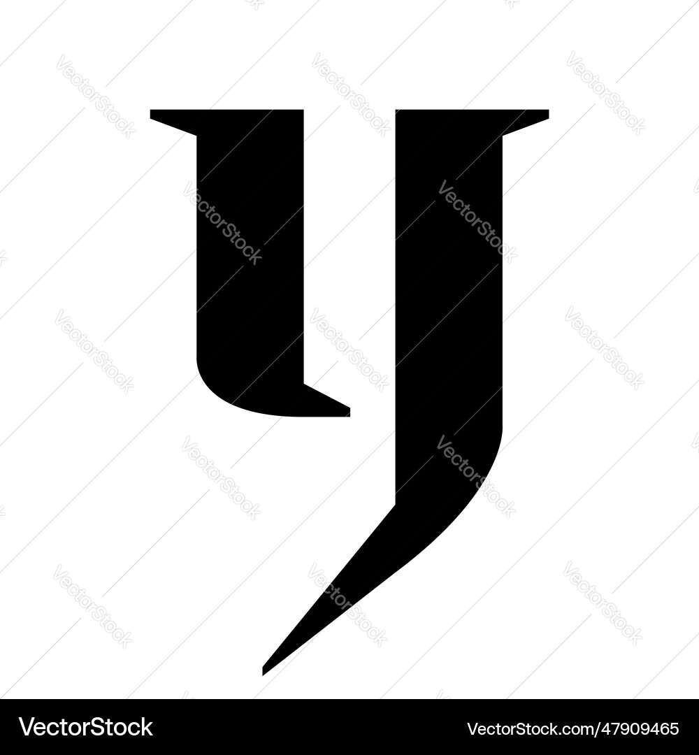 Black lowercase letter y icon Royalty Free Vector Image