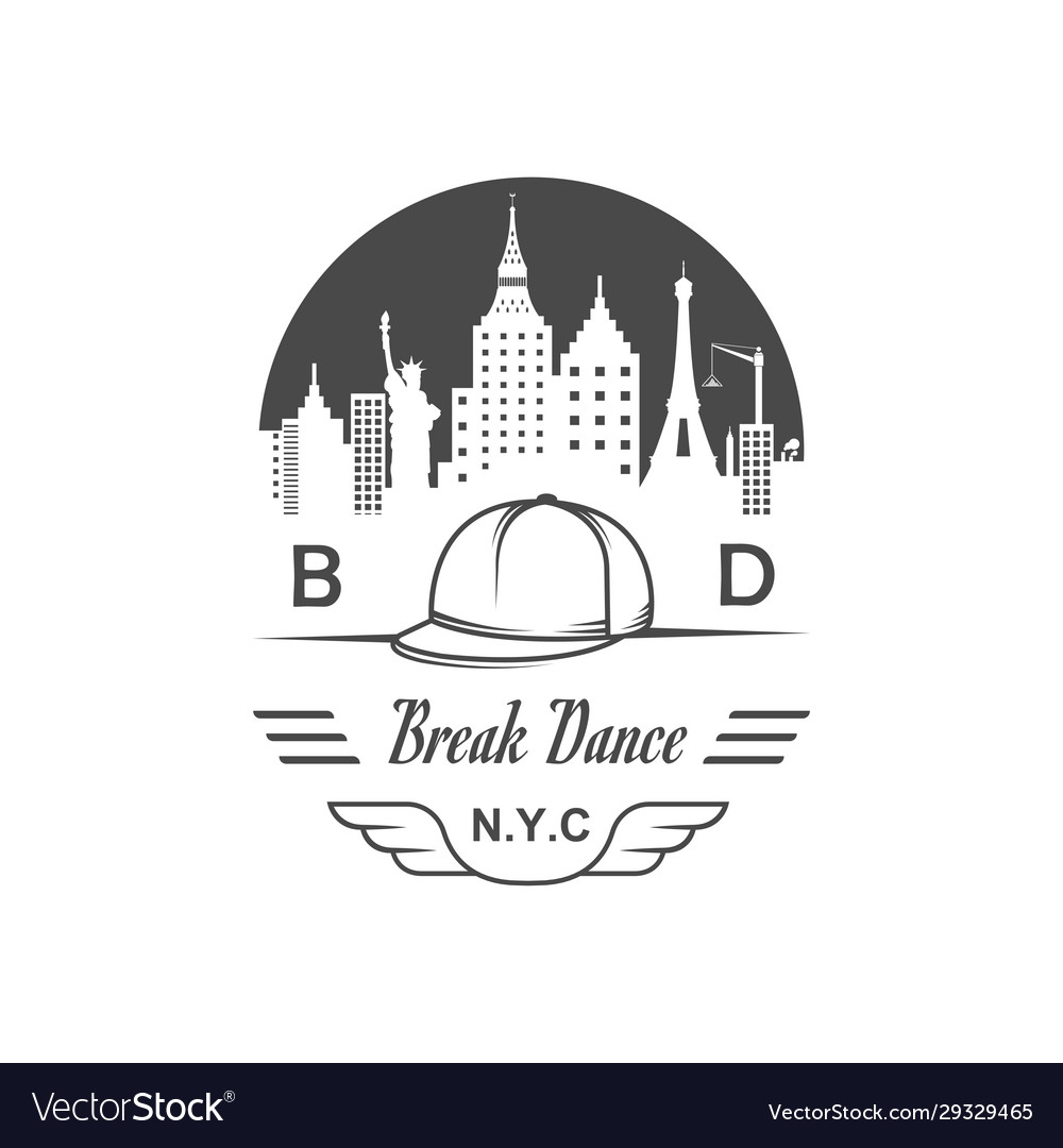 Break dance logotype Royalty Free Vector Image