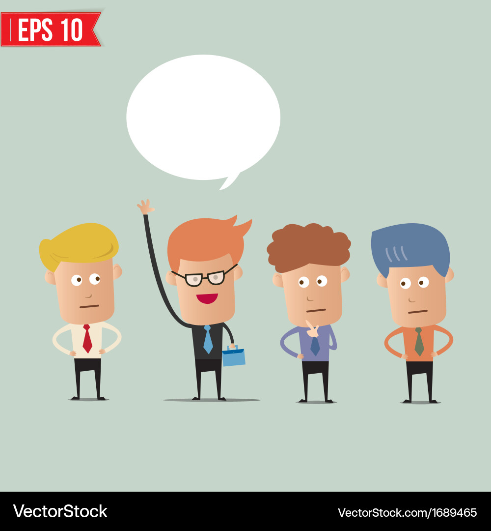 Business man raise hand - - eps10 Royalty Free Vector Image