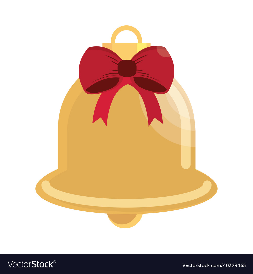 Christmas bell and bow Royalty Free Vector Image