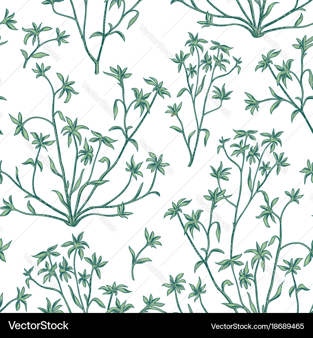 Floral leaves seamless pattern wild nature Vector Image